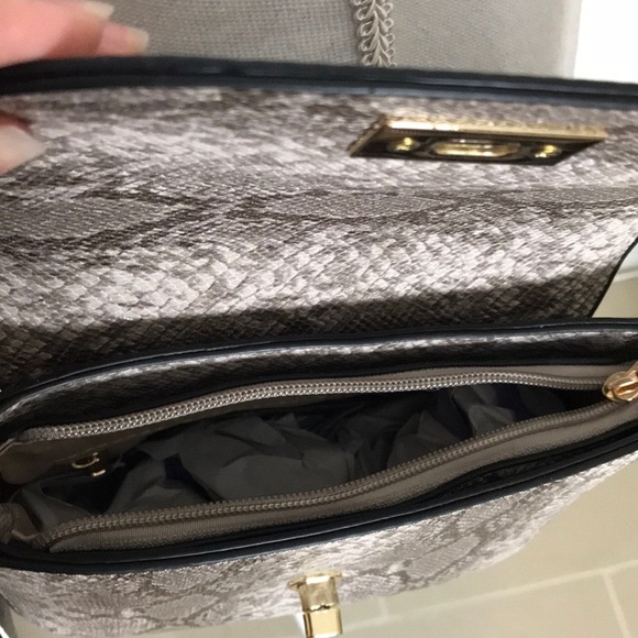 Bags | Gray Snake Print Bag Crossbody Bag | Poshmark